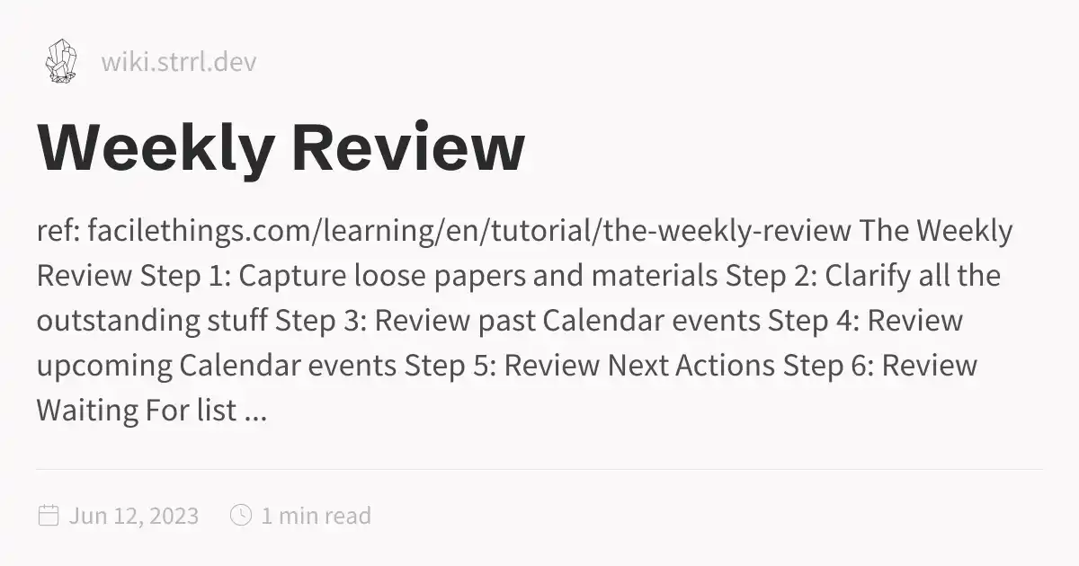 Weekly Review